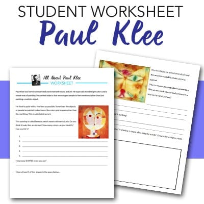 All About Klee-Student Worksheet - Sparklers' Club